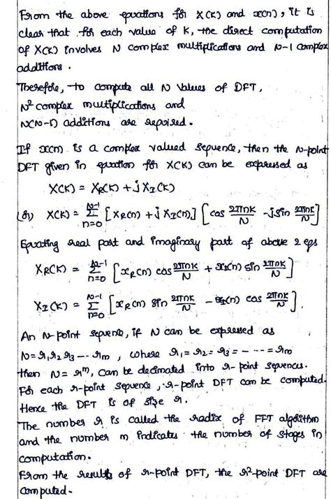 Discrete Fourier Transform Hand Written Notes