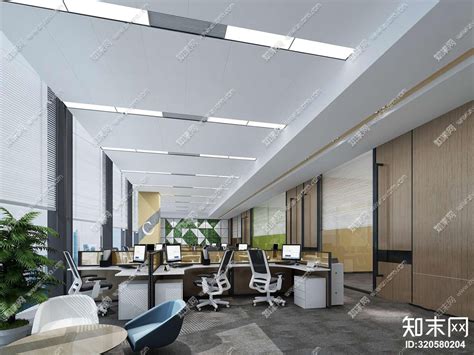 现代敞开式办公室3d模型下载【id320580204】知末3d模型网