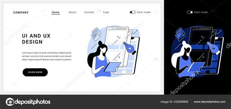 UI And UX Design Vector Concept Landing Page Stock Vector Image By VisualGeneration 422909906