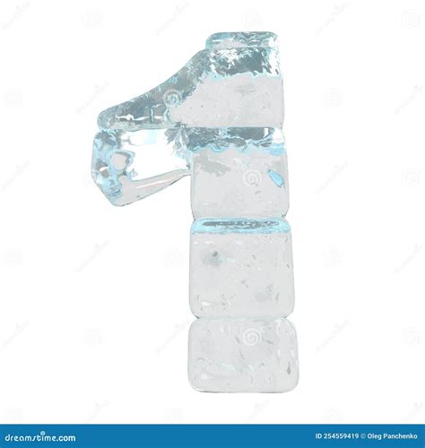 Ice Symbol Made Of Horizontal Blocks Number 1 Stock Vector