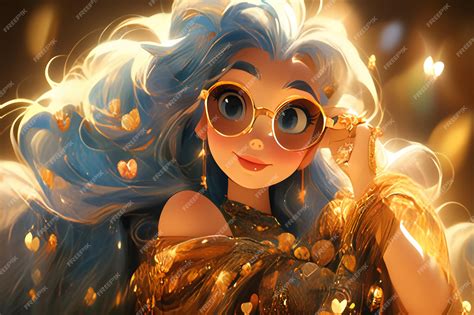 Premium Ai Image Punk Glamour Sparklecore Cartoon Girl With A Twist