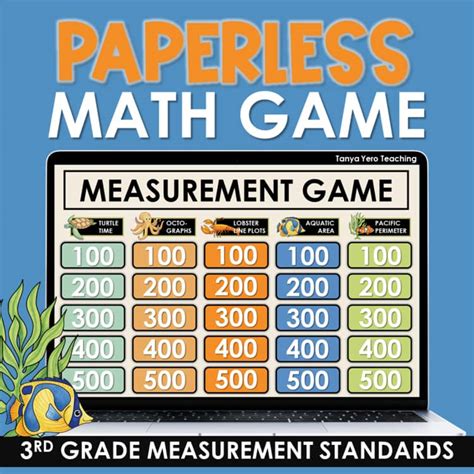 3rd Grade Math Game Measurement Area Perimeter Math Test Prep Math Review
