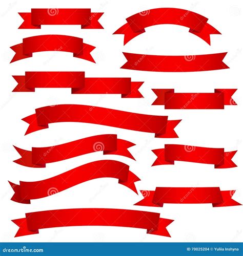 Sistema Del Vector De Cintas Rojas Ilustración Del Vector Ilustración