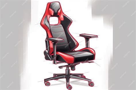 Premium Ai Image A Drawing Of A Red And Black Chair With A Red Seat