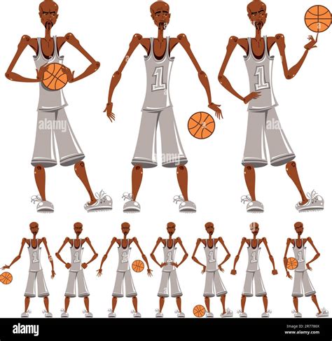 Basketball Player Illustrations Set Stock Vector Image And Art Alamy
