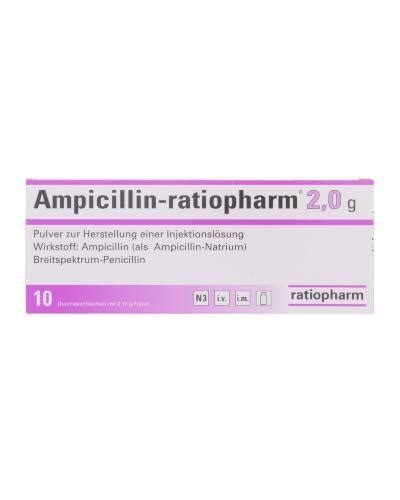 Ampicillin Ratiopharm 2g Injeksjonssubstans 10hgl Apotek 1