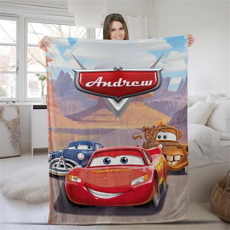 Personalized Disney Cars Blanket Custom Name Pixar Cars Blanket
