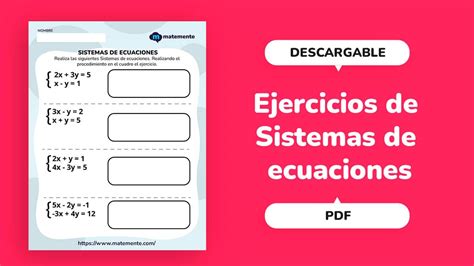 Ejercicios De Sistemas De Ecuaciones