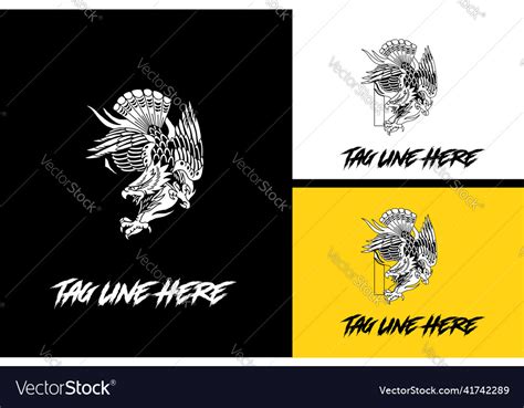 Logo Design Of Eagle Angry Black And White Vector Image
