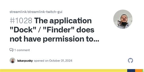 The Application Dock Finder Does Not Have Permission To Open
