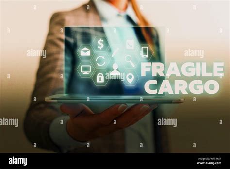 Handwriting Text Writing Fragile Cargo Conceptual Photo Breakable Handle With Care Bubble Wrap