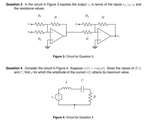 Solved Question 3 In The Circuit In Figure Express The Output In Terms Of The Inputs 01 2