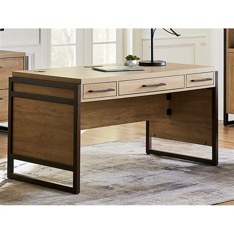 Modern Wood Laminate Office Writing Desk Storage Desk Light Brown