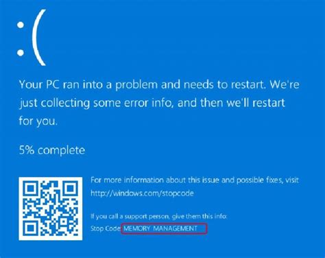 고정 Windows 10에서 메모리 관리 Bsod 오류 블루 스크린 오류