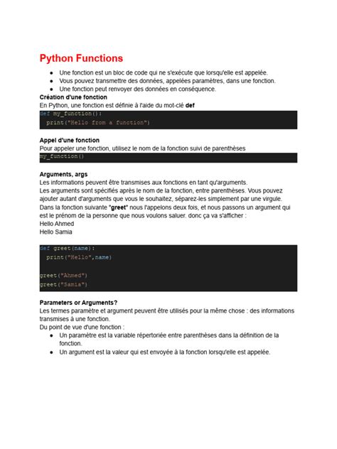 Introduction Aux Fonctions En Python Pdf Génie Logiciel Informatique