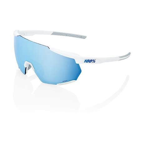 100 Racetrap 30 Sunglasses Matte White Multilayer Blue Mirror