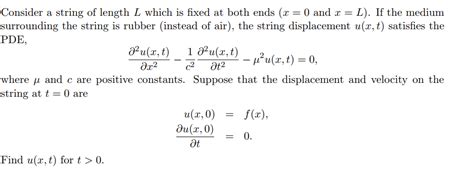 Solved Consider A String Of Length L Which Is Fixed At Both