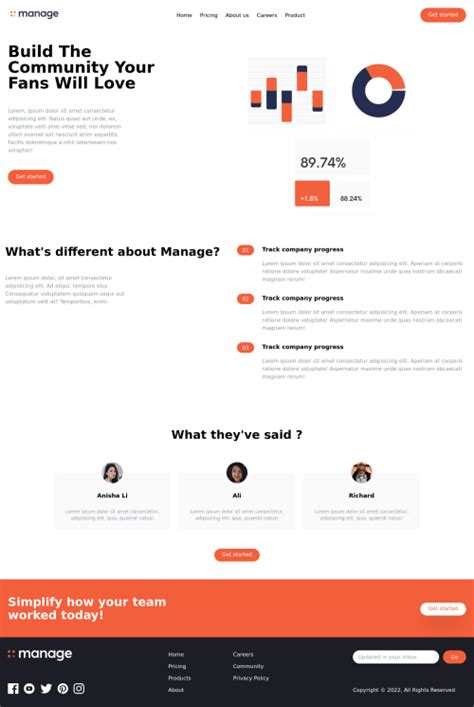 Frontend Mentor Landing Page With No Js Only Tailwindcss Coding Challenge Solution