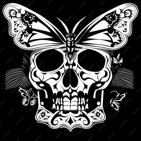 Premium Vector Butterfly Skull Vector Illustration