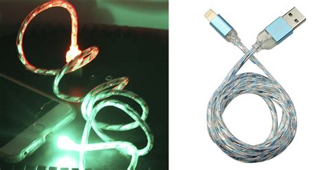 LED Light Up Micro Or Pin USB Cable Colors