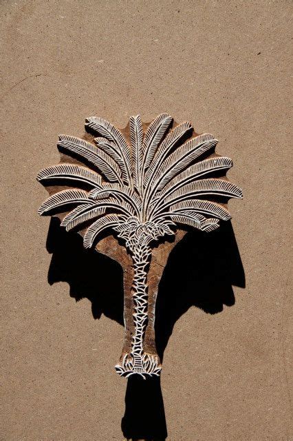 Hand Carved Palm Tree Block Print Unique Artwork On Etsy