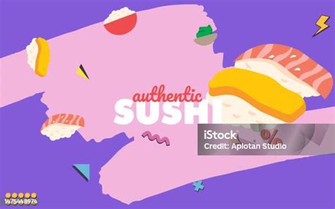 Template Vektor Desain Spanduk Sushi Ilustrasi Stok Unduh Gambar