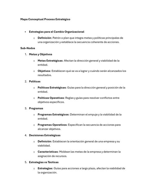 Mapa Conceptual Proceso Estratégico Pdf