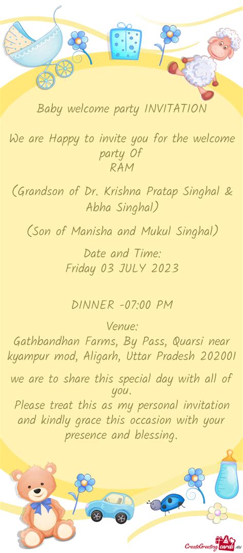 Grandson Of Dr Krishna Pratap Singhal And Abha Singhal Free Cards
