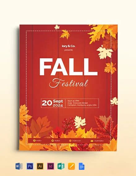 Rustic Fall Flyer Template Illustrator Word Apple Pages Psd