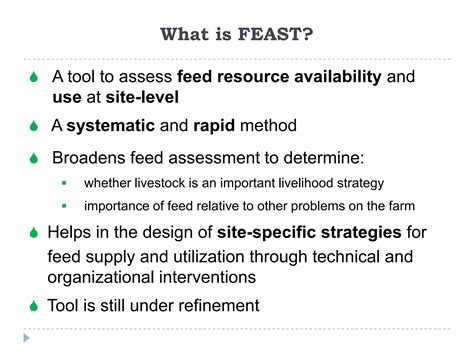 Feast—the Feed Assessment Tool Pptx