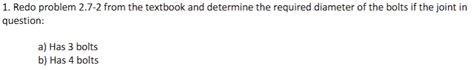 Solved 1 Redo Problem 27−2 From The Textbook And Determine