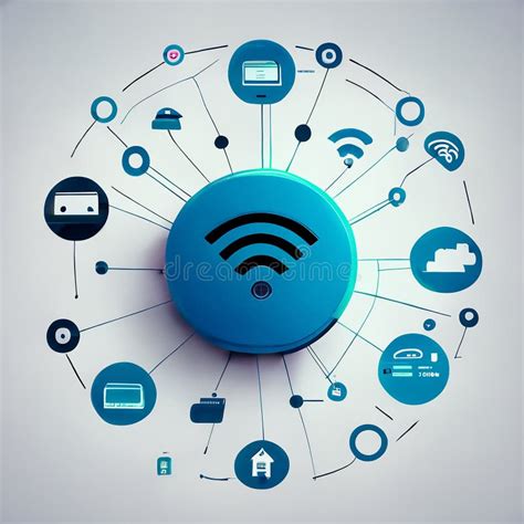 Wifi Symbol For Telecommunication Network Infrastructure And Internet Of Things Iot Stock
