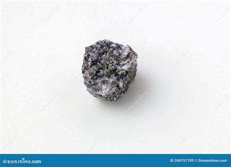 Crystal Of Cordierite Iolite Gem Stone Raw Mineral White Background