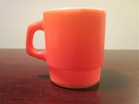 Vintage Orange Fire King D Handle Stackable Mug Fire King Mug
