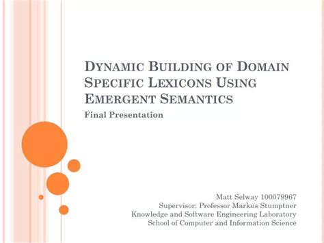 Ppt Dynamic Building Of Domain Specific Lexicons Using Emergent
