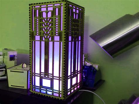 Frank Lloyd Wright Inspired Wooden Lamp Laser Cut Files Vectors File