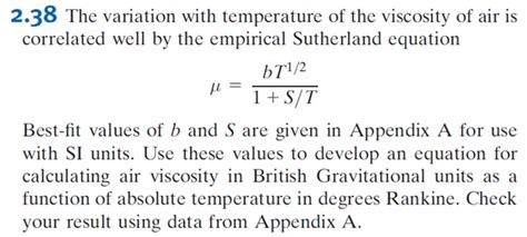 Solved The Variation With Temperature Of The Viscosity Of
