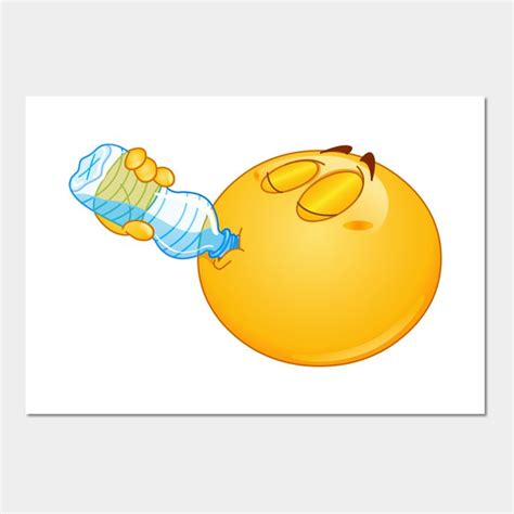 Drinking Water Emoji Wall And Art Print Emoji