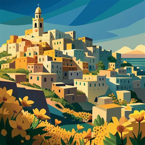 Premium Vector The Ancient Ghost Town Of Matera Sassi Di Matera In