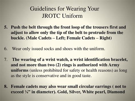 PPT Proper Wear JROTC Uniform And Personal Appearance PowerPoint Presentation ID 6399872