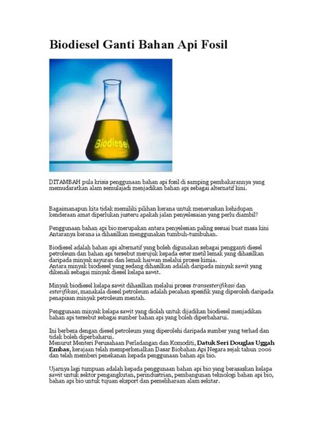 Biodiesel Ganti Bahan Api Fosil Pdf