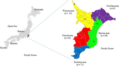 Location Of Chiba Prefecture And Its Five Jurisdictional Districts