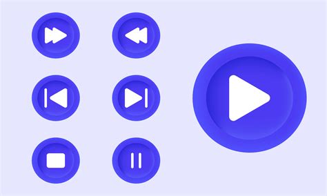 3d Icon Realistic Multimedia Player Set Play Button Vector Design
