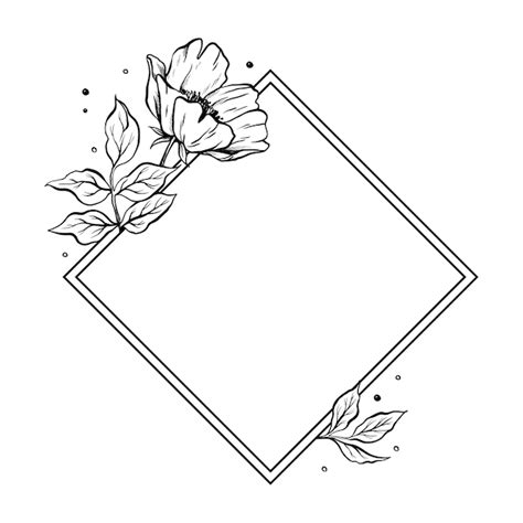 Psd De Marco Rectangular Flores Negro Plantillas Psd Gratuitas De Gran