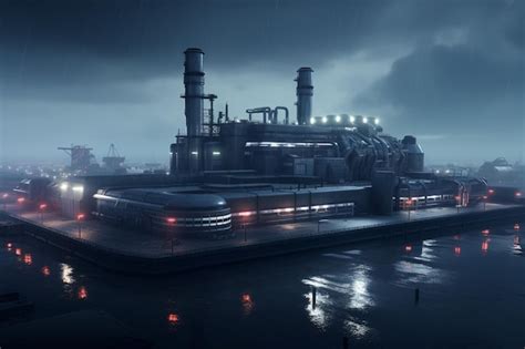 Premium Photo A Massive Plant Factory Facility Or Logistics Center At