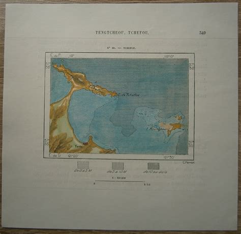 1882 Perron Map Yantai Chefoo Shandong China 60 Ebay