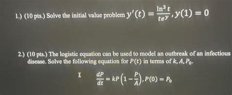 Solved 1 10 Pts Solve The Initial Value Problem