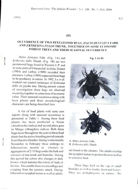Pdf Occurrence Of Two Pentatomid Bugs Halys Dentatus Fabr And