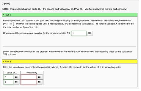 Solved NOTE This Problem Has Two Parts BUT The Second Chegg Com