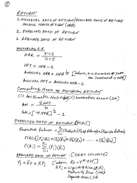 concept of return pdf